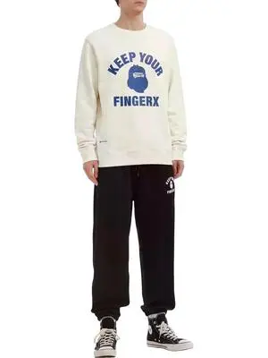 FINGERCROXX Graphic-print Cotton Sweatshirt - Neutrals