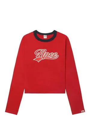 AAPE BY *A BATHING APE Logo-print Long-sleeve T-shirt - Red