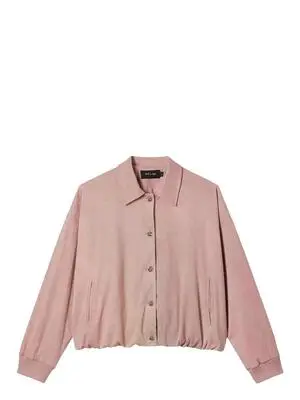 TOUT A COUP Button-up Elasticated-hem Jacket Pink