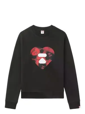 AAPE BY *A BATHING APE Camo Heart-print Sweater