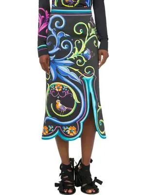 MOSCHINO Scalloped-hem Midi Skirt