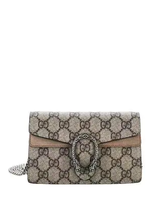 Gucci Dionysus Bag Gg Coated Canvas Super Mini Crossbody Bag - Brown