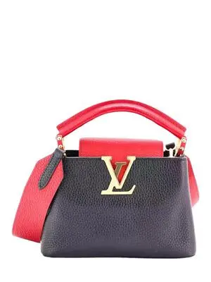 LOUIS VUITTON Capucines Bag Leather Mini Satchel Black