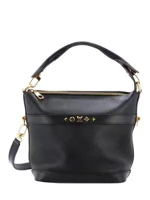 LOUIS VUITTON Cruiser Handbag Leather Pm Bucket Bag Black