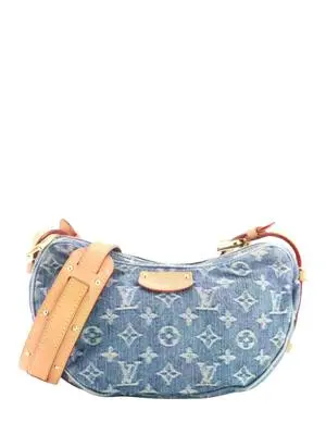LOUIS VUITTON Croissant Nm Handbag Monogram Denim Mm Hobo Bag - Blue