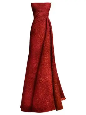 GEMY MAALOUF Strapless Draped Dress - Red