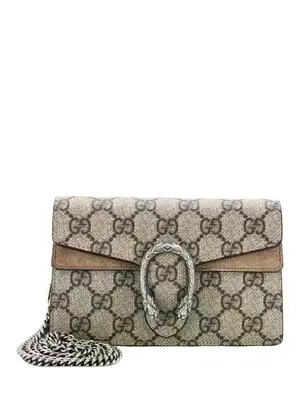 Gucci Dionysus Bag Gg Coated Canvas Super Mini Crossbody Bag - Brown