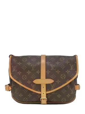 LOUIS VUITTON 1992 Monogram Saumur 30 Crossbody Bag - Brown