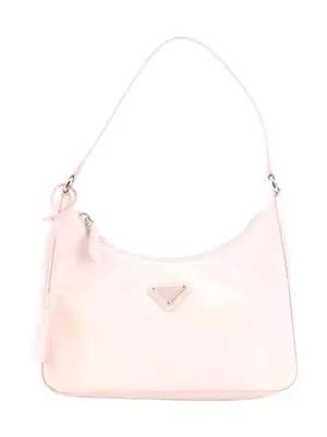 Prada Re-edition 2005 Tessuto With Saffiano Leather Mini Hobo Bag - Pink