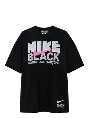 Comme Des Garçons X Nike Logo-print Cotton T-shirt - Black