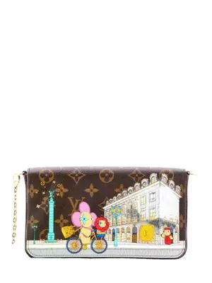 LOUIS VUITTON Felicie Pochette Limited Edition Vivienne Xmas Monogram Canvas Crossbody Bag - Brown
