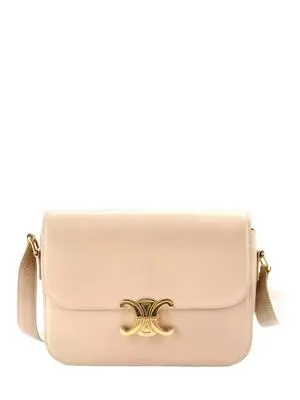 Celine Triomphe Shoulder Bag Smooth Calfskin Medium Crossbody Bag Neutrals
