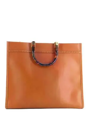 Fendi Sunshine Shopper Leather Medium Tote Bag - Brown