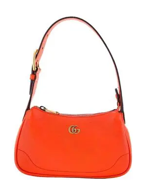 Gucci Aphrodite Leather Mini Shoulder Bag - Orange