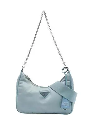 PRADA 2019-2026 Saffiano Trimmed Tessuto Re Edition 2005 Satchel