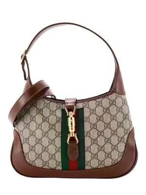 Gucci Jackie 1961 Gg Coated Canvas Small Hobo Bag - Brown