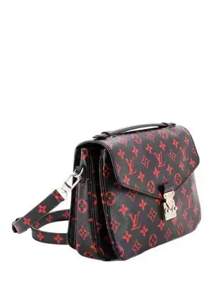LOUIS VUITTON Pochette Metis Limited Edition Monogram Infrarouge Crossbody Bag Black