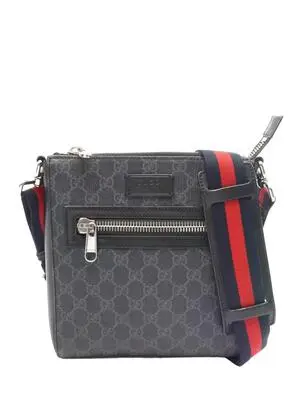 Gucci 2000-2015 Small Gg Supreme Web Messenger Bag Crossbody Bag - Black