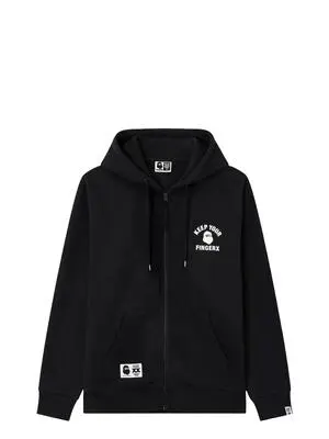FINGERCROXX Logo-print Zip-up Hoodie - Black