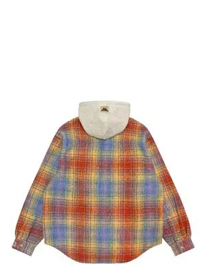 AAPE BY *A BATHING APE Check-pattern Hooded Shirt - Blue