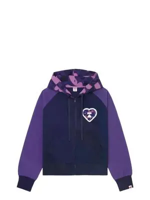 AAPE BY *A BATHING APE Heart-patch Camo-print Hoodie - Blue