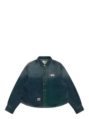 AAPE BY *A BATHING APE Embroidered-logo Denim Shirt - Blue