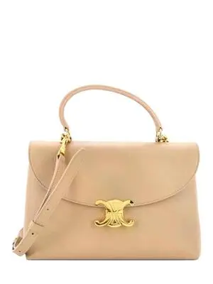 Celine Nino Top Handle Bag Leather Medium Satchel - Neutrals