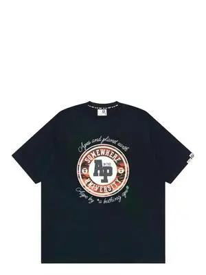 AAPE BY *A BATHING APE Aapeunvs Moonface Logo-print Cotton T-shirt - Blue