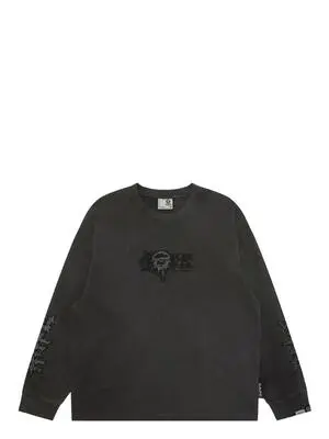 AAPE BY *A BATHING APE Logo-embroidered Long-sleeve T-shirt - Grey
