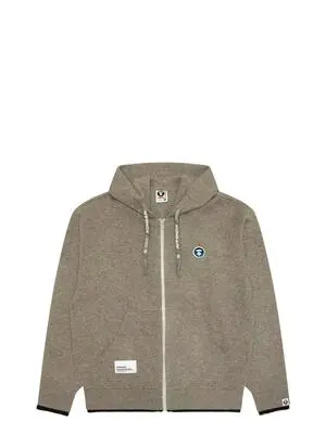 AAPE BY *A BATHING APE Aapenow Logo-patch Zip-up Hoodie - Grey