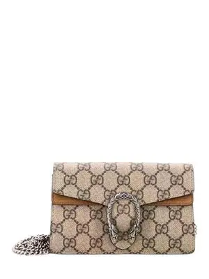 Gucci Dionysus Bag Gg Coated Canvas Super Mini Crossbody Bag - Brown