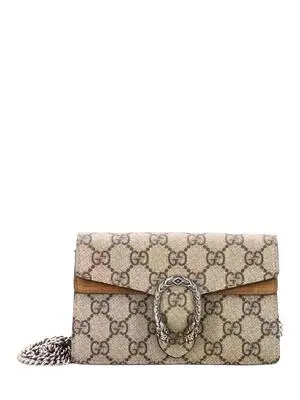 Gucci Dionysus Bag Gg Coated Canvas Super Mini Crossbody Bag - Brown