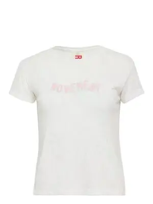 Rally Movement Ribbed-knit Slim-fit T-shirt - White