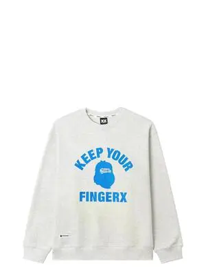 FINGERCROXX Graphic-print Cotton Sweatshirt - Grey