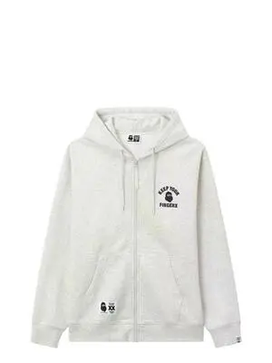 FINGERCROXX Graphic-print Zip-up Hoodie - Grey