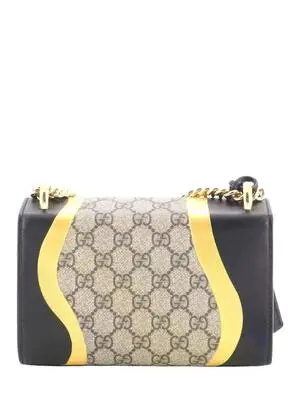 Gucci Padlock Shoulder Bag Gg Coated Canvas And Leather Small Crossbody Bag - Black
