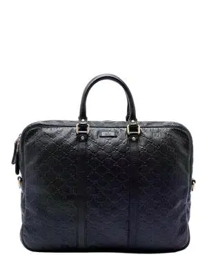 Gucci 2016-2026 Guccissima Business Bag - Black