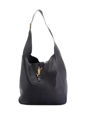 Saint Laurent Le 5 A 7 Supple Leather Large Hobo Bag - Black