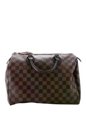 LOUIS VUITTON Speedy Handbag Damier 30 Satchel - Brown