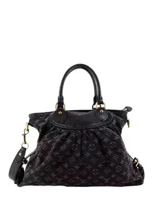 LOUIS VUITTON Neo Cabby Handbag Denim Gm Satchel Black