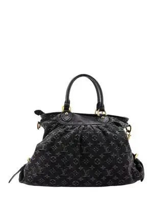 LOUIS VUITTON Neo Cabby Handbag Denim Gm Satchel - Black