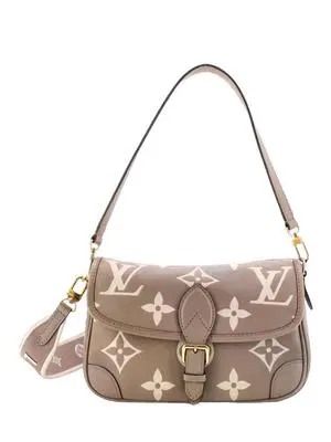 LOUIS VUITTON Diane Nm Handbag Bicolor Monogram Empreinte Giant Shoulder Bag - Neutrals