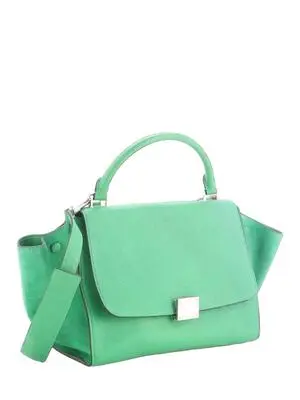 Celine Trapeze Bag Leather Small Satchel - Green