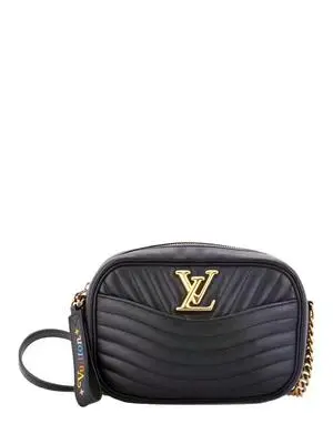 LOUIS VUITTON New Wave Camera Bag Quilted Leather Crossbody Bag - Black