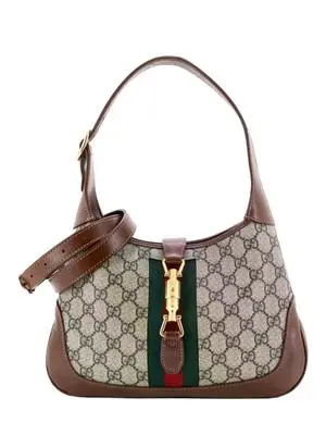 Gucci Jackie 1961 Gg Coated Canvas Small Hobo Bag - Brown