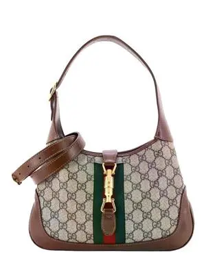 Gucci Jackie 1961 Gg Coated Canvas Small Hobo Bag - Brown