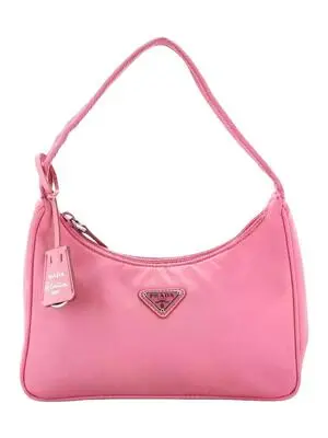 Prada Re-edition 2000 Tessuto Mini Hobo Bag Pink