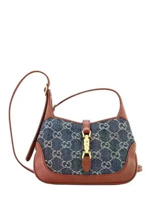 Gucci Jackie 1961 Hobo Gg Denim Mini Crossbody Bag Blue