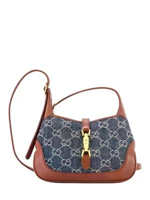 Gucci Jackie 1961 Hobo Gg Denim Mini Crossbody Bag Blue