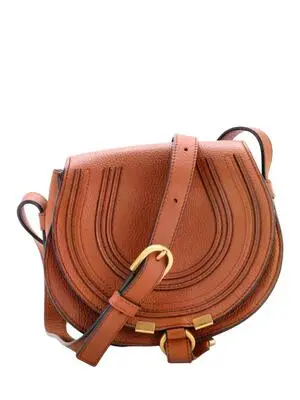Chloé Marcie Leather Mini Crossbody Bag Brown